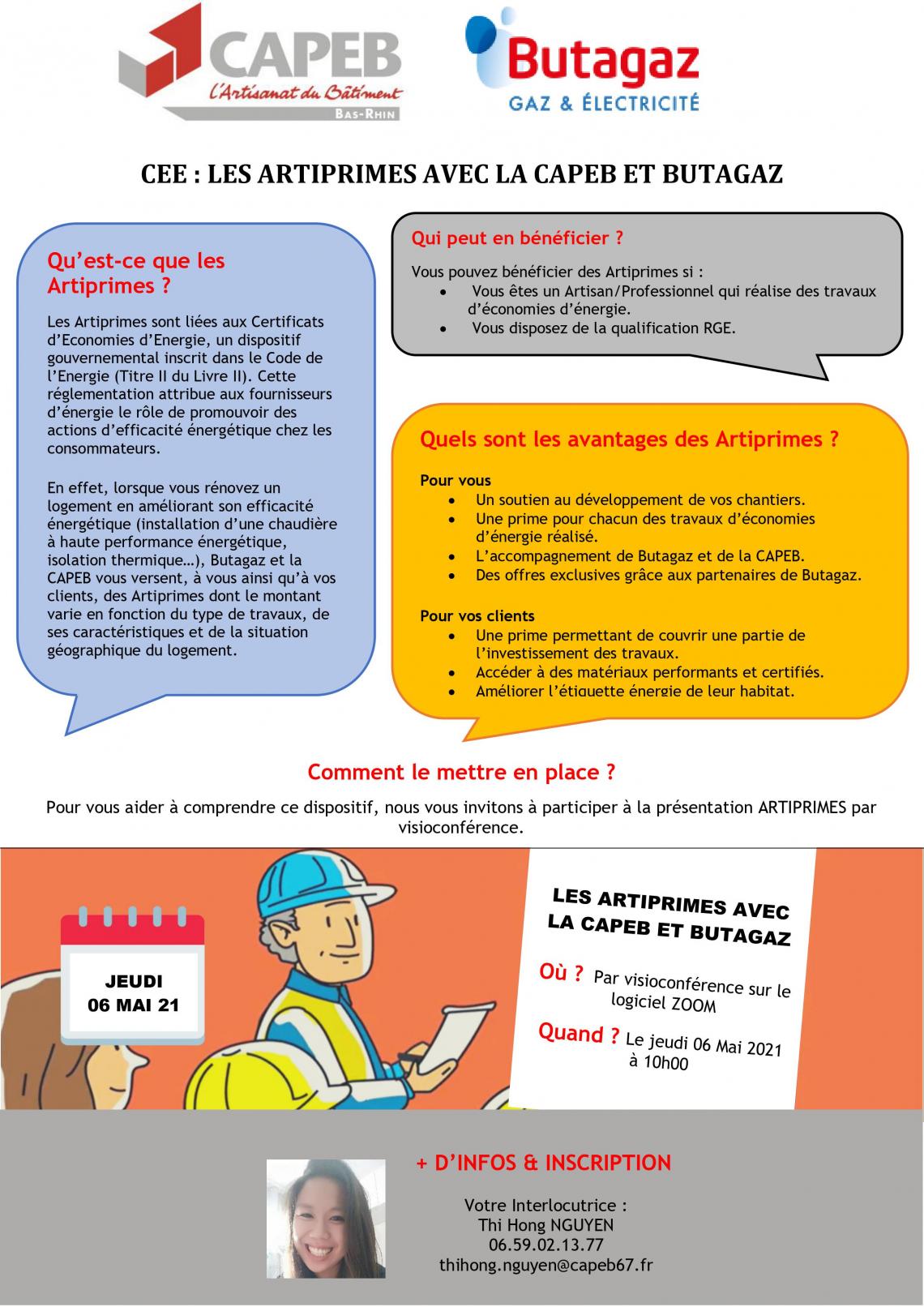 VISIO PRESENTATION DISPOSITIF ARTIPRIMES AVEC BUTAGAZ ・ CAPEB